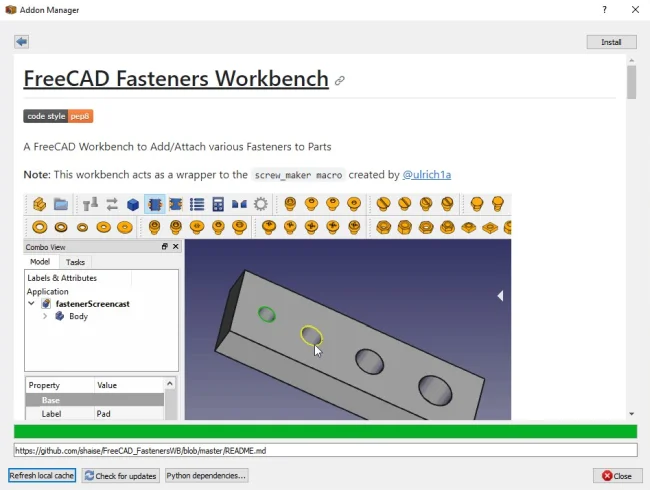 Menadžer dodataka | FREECAD